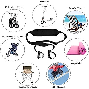 MOPHOEXII 2 Pack Scooter Strap，Adjustable Kick Scooter Straps and Extra-Thick Anti-Slip Shoulder, Kick Scooter Carrying Strap for Beach Chair, Balance Bikes,Kids Bike,Foldable Bikes,Ski Board