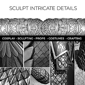 Moldable Cosplay Foam Clay (White) by Pixiss (300 Gram) Cosplay Foam Clay - High Density and Perfect for Intricate Designs | Air Dry | Great for Cutting with Knife or Rotary Tool, Sanding or Shaping