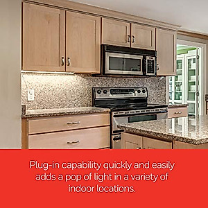 UltraPro 16in. LED Fixture, Under Cabinet Light, 2700K Warm White, 445 Lumens, Closet, Kitchen, Flat Plug, 44128