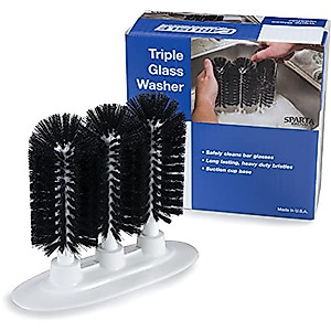 SPARTA 4046103 Plastic Glass Washer, Scrub Brush With Soft Bristles, 8 Inches, Black