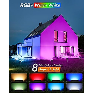 FabStyl Solar Spot Lights Outdoor, Solar Landscape Lights Color Changing LED Lights Waterproof IP65 Solar Spotlights Outdoor Wall Lights for Yard Pool Garden Tree,Halloween, Christmas, 2 Pack