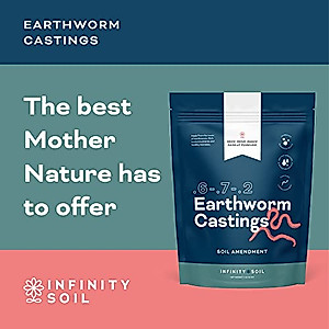 Infinity Soil - Earthworm Castings - Sustainable & Natural Soil Amendment - 0.6-0.7-0.2 NPK - Enhance Soil with Living Microbes and Micronutrients - 1 LB