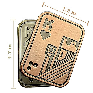 New Decompression Metal Poker Fidget_Slider，Manually Rotate Adult Office Decompression Toys to Relieve Pressure, Tabletop Toys for Adults, (Copper Skeleton)