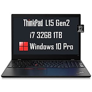 ThinkPad L15 Gen 2 15.6" FHD (1920 x 1080) (Intel 4-Core i7-1165G7, 32GB RAM, 1TB PCIe SSD) IPS Business Laptop, Anti-glare, Backlit Keyboard, Wi-Fi 6E, Thunderbolt 4, Webcam, Win 10 / Win 11 Pro