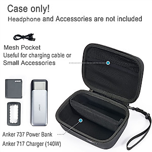 RAIACE Hard Storage Case Compatible with Anker 737 Power Bank. Protective Travel Carrying Bag. - Black