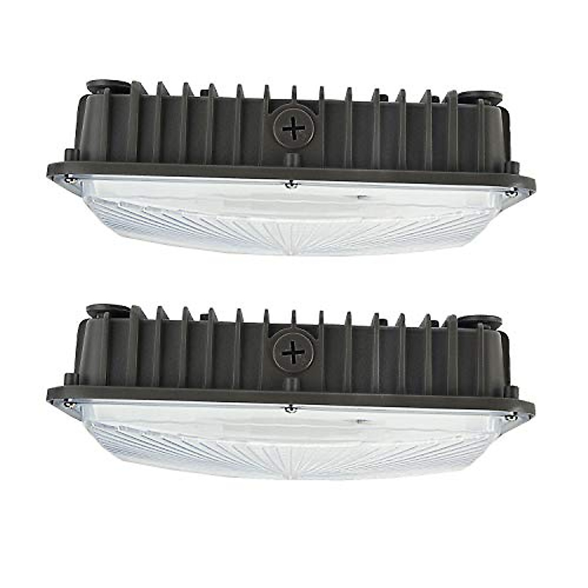 GreenSun 2 Pack of 70Watt LED Canopy Lights,NO Weather Proof,9.5" x 9.5",120V 277V for Playground, Gym, Warehouse, Garage,Backyard (2Packs-70W)