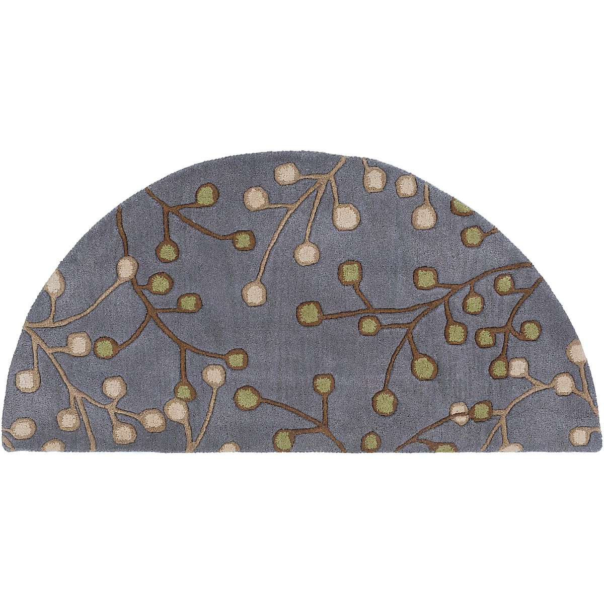 Mark&Day Wool Rugs, 2x4 Le Havre Cottage Gray Hearth Area Rug, Grey Cream Yellow Carpet for Fireplace, Entryway, Bedroom or Living Room (2' x 4' Hearth)