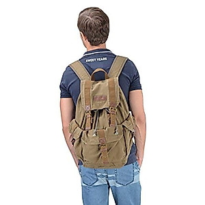Gootium 21101AMG Specially High Density Thick Canvas Backpack Rucksack, Army Green, Large