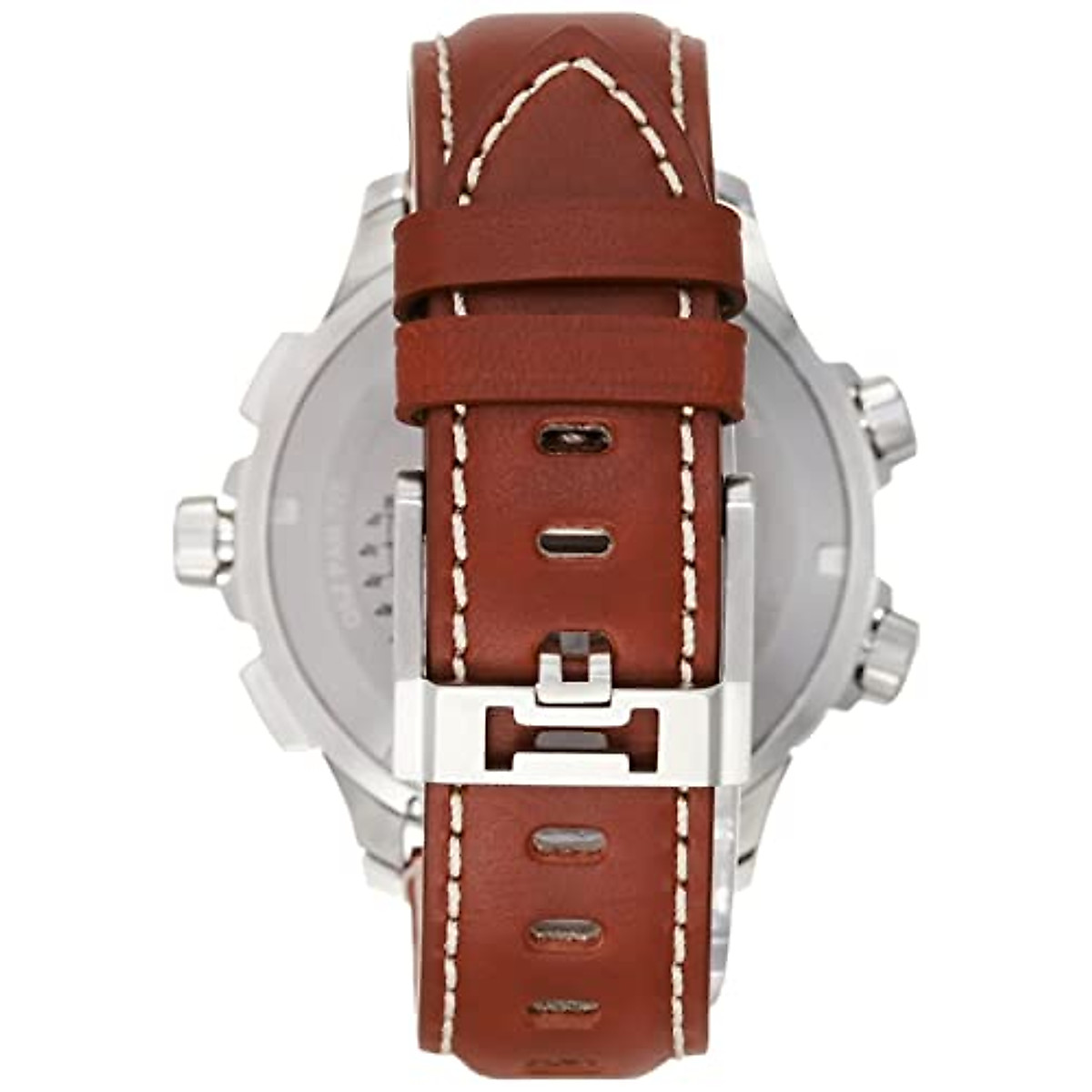 Hamilton Watch Khaki Aviation X-Wind GMT Swiss Chronograph Quartz Watch 46mm Case, Blue Dial, Brown Leather Strap (Model: H77922541)