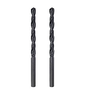uxcell 6542 High Speed Steel Straight Shank Twist Jobber Drill Bit, Fully Ground Black Oxide Drill Bits 4.9mm Drill Diameter 85mm Total Length 2 Pcs