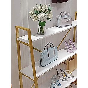 FONECHIN TDD Metal Display Rack 4-Layer Shoe Bag Rack Shelf,Floor-Standing Clothing Rack for Plant Jewelry Hat, Home Kitchen Bedroom Storage Rack