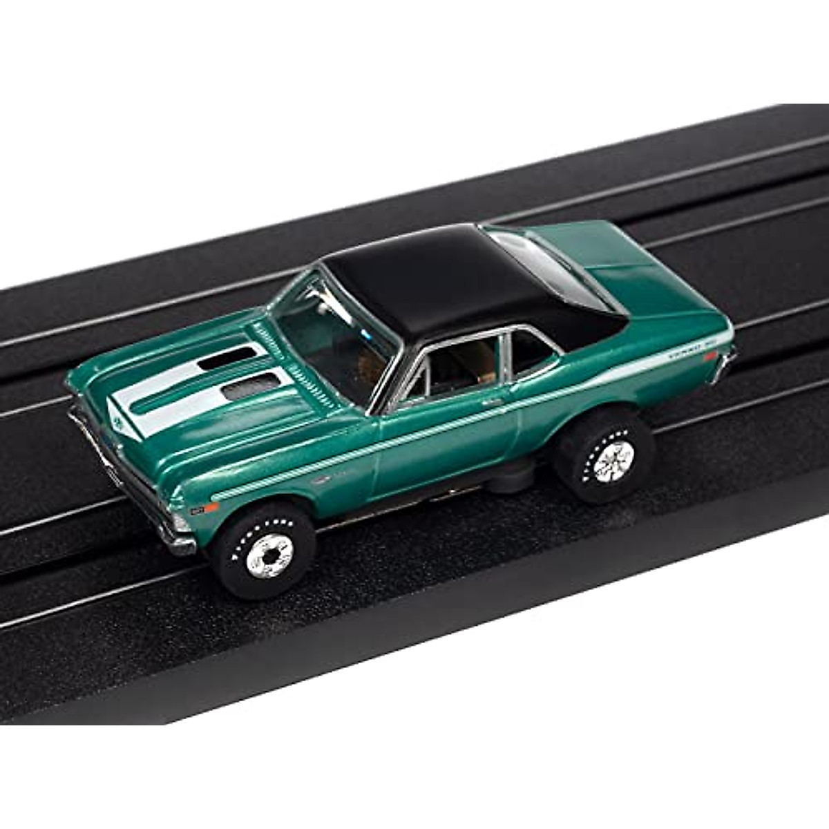 Auto World Thunderjet OK Used Cars 1969 Chevrolet Nova SS (Green) HO Scale Slot Car