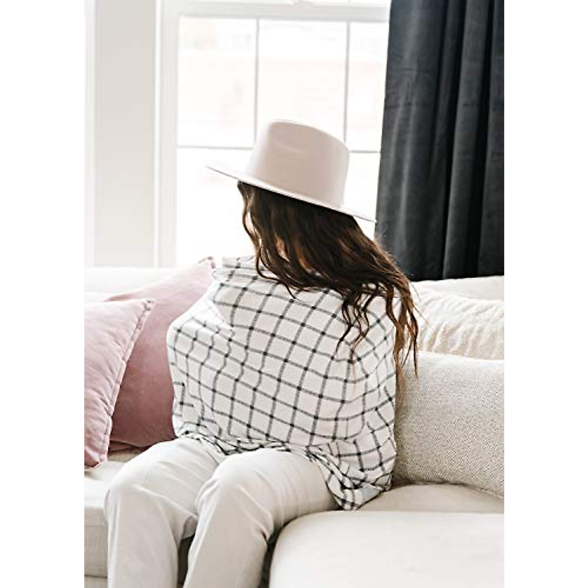 Baby Car Seat Cover Canopy and Nursing Cover Multi-Use Stretchy 5 in 1 Gift "Ledger" by Copper Pearl