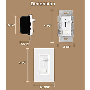 CLOUDY BAY LED Digital Dimmer Switch for LED Light/CFL/Incandescent, Phrase Cut Dimming 600 Watt max,Cover Plate Included,White,2 Pack