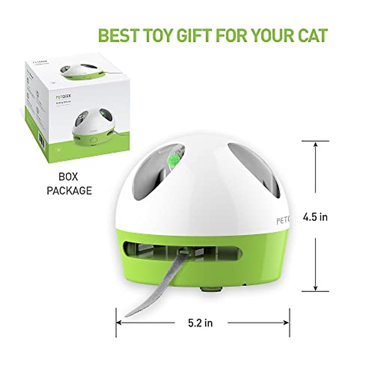 PETGEEK Interactive Cat Toy, Hide Mouse Cat Toy with Squeaky Mouse, Electronic Automatic Cat Toys with Catnip Filled Hidey Mouse, Cat Toys Interactive for Indoor Cats Exercise & Game