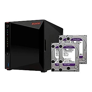 Asustor AS5304T 4 Bay NAS Quad-Core CPU, Dual 2.5GbE Port, 2GB DDR4 + 8TB HDD (Four 2TB HDD Included)