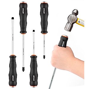 DIFFLIFE Screwdriver Sets Screwdriver Kit 4-Piece, Professional Cushion Grip Insulated Magnetic Tip Electrician Screwdriver Kits (4-Piece)…