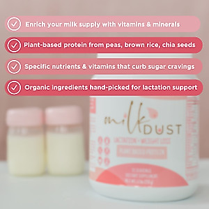 MILK DUST Protein Powder 660g | Breastfeeding Powder for Nursing Moms | Lactation Support Pea Powder | Vegan & Dairy-Free | Sweet Vanilla | 22 Servings