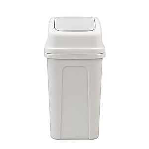 Zopnny 7 L Slim Plastic Trash Can, Swing Lid Garbage Can, 1-Pack, Grey