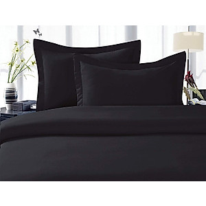 CELINE LINEN Best, Softest, Coziest Duvet Cover Ever! 1500 Premier Hotel Quality Luxury Super Soft Wrinkle Free 3-Piece Duvet Cover Set, King/Cali King, Black