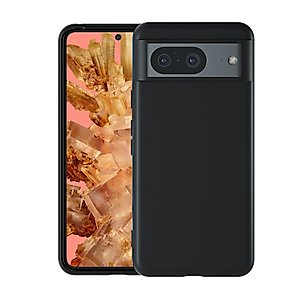 Foluu Silicone Case for Google Pixel 8, Pixel 8 Liquid Gel Rubber Bumper Case with Soft Microfiber Lining Cushion Slim Hard Shell Shockproof Protective Cover for Google Pixel 8 2023 (Black)