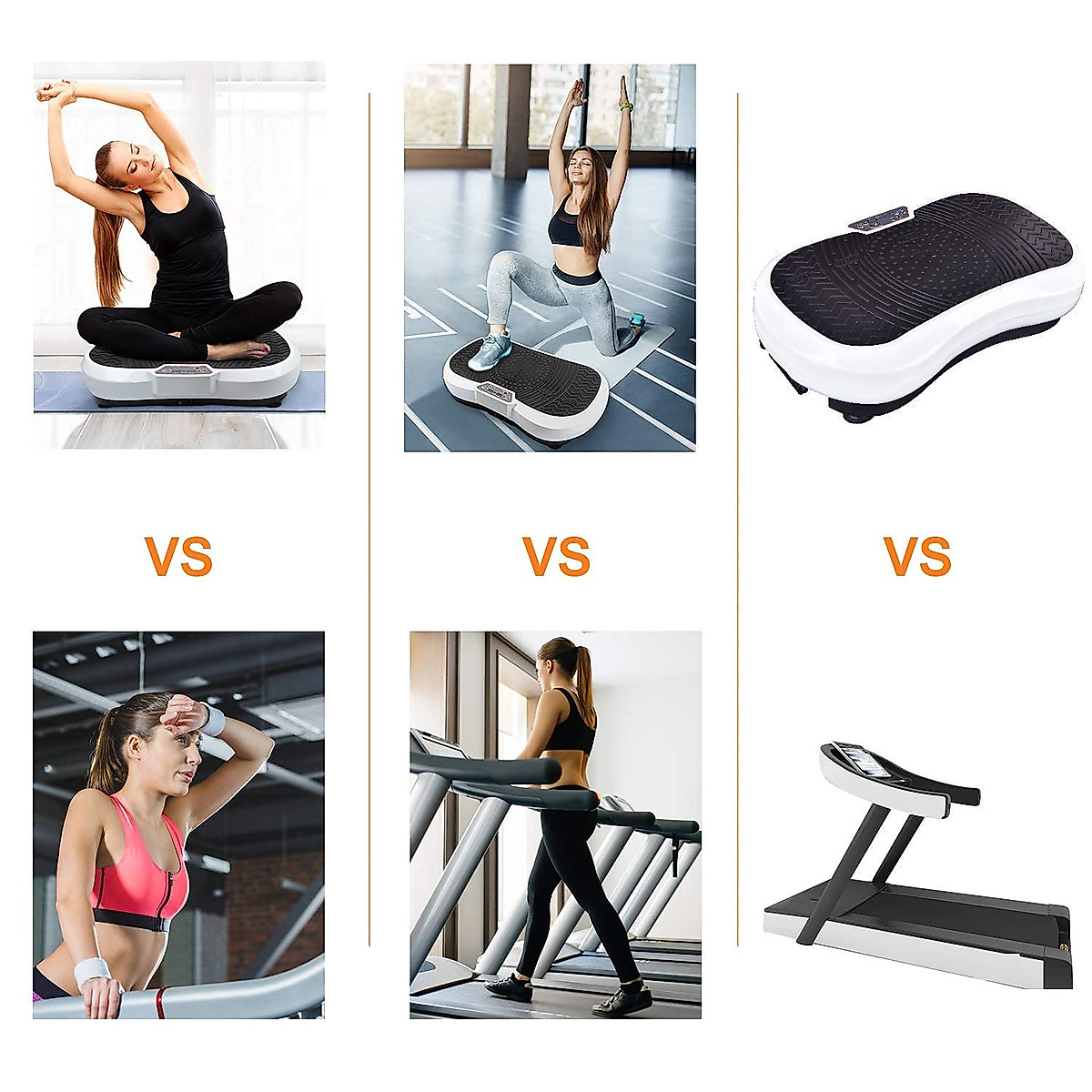 Leogreen Vibration Plate, Portable 3D Exercise Machine with 2 Resistance Bands, Whole Body Trainer for Home Fitness with 180 Levels Adjustable Speed and Time Settings, Maximum Weight 330lbs