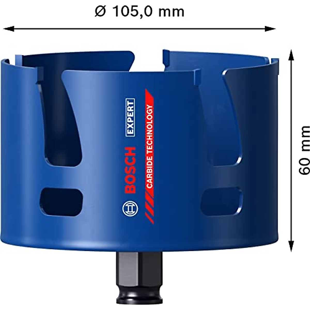 Bosch 1x Expert Construction Material Hole Saw (for Softwood, Chipboard, Ø 105 mm, Professional Accessory Rotary Drill/Drivers)