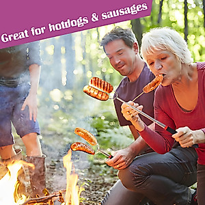 SANTAMADE Marshmallow Roasting Sticks Set of 5 -Telescoping Long Smores Sticks for Fire Pit, Hot Dog Sticks for Campfire Grill Bonfire Party Supplies -With Santa Storage Sack