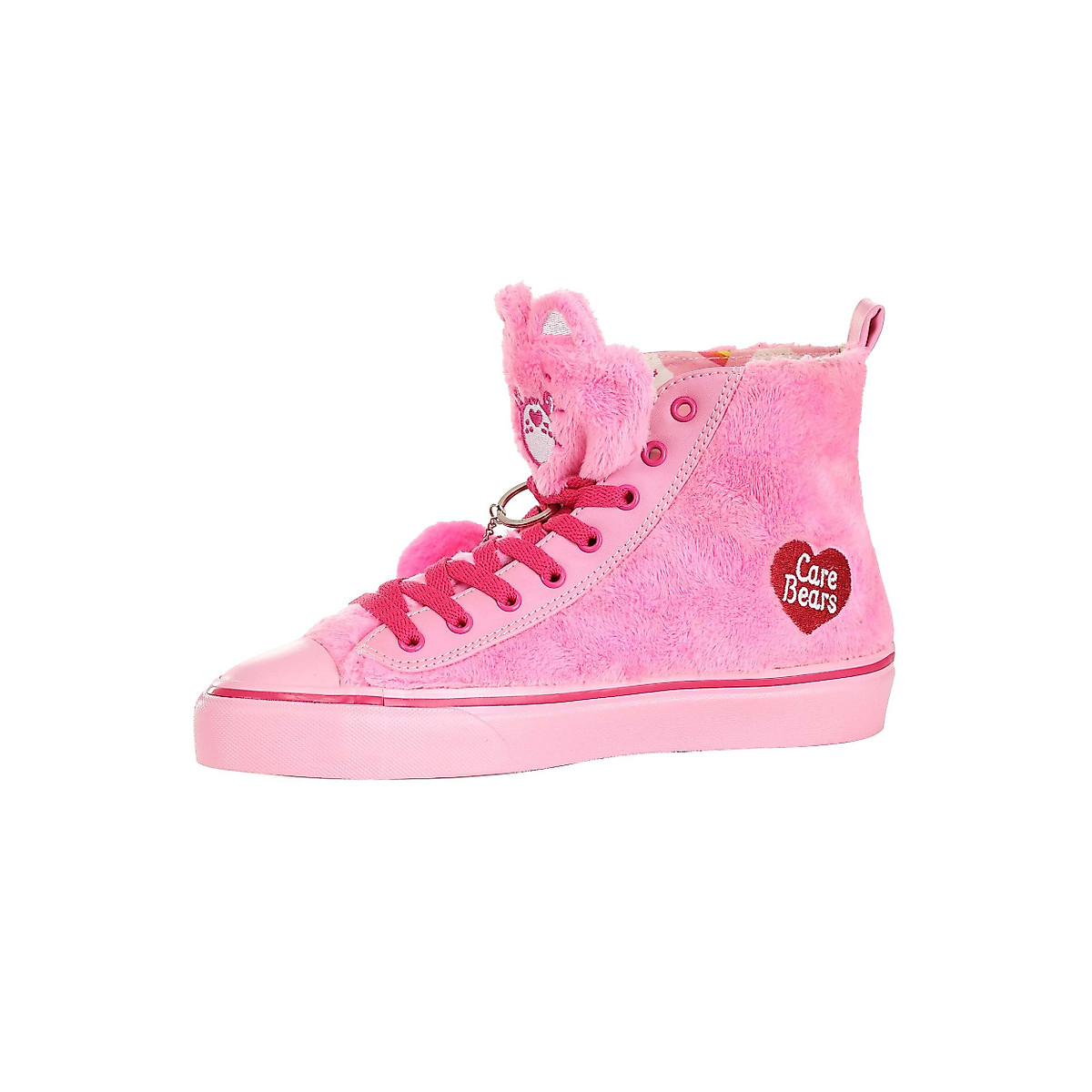 Care Bears Adult Pink Cheer Bear Shoes with Faux Fur and Embroidered Details (US Footwear Size System, Adult, Women, Numeric, Medium, 5)