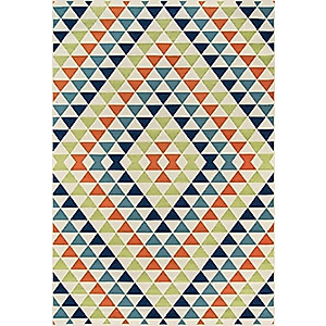 Momeni Rugs , Baja Collection Contemporary Indoor & Outdoor Area Rug, Easy to Clean, UV protected & Fade Resistant, 5'3" x 7'6", Multicolor