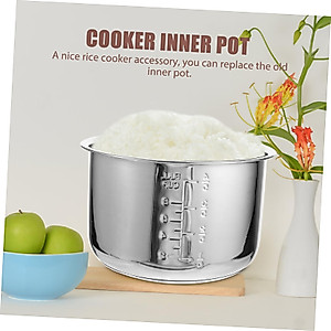 Mikinona Household Electric Cooker Inner Pot Stainless Steel Replacement Pot for Rice Cookers and Pressure Cookers Sturdy and Practical Accessory for Cooking and Meal Prep