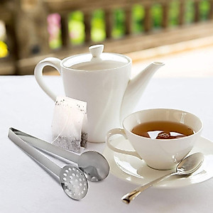 ACSONS ice Tongs Teabag Holder Grip Stainless Steel Tea Bag Tongs Strainer Clip Tea Bag Squeezer for Loose Tea Gripping Ice Cubes Loosing Leaf