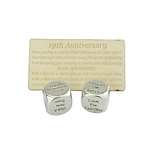 19 Year Anniversary Metal Date Night Dice - Create a Unique 19th Anniversary Date Night