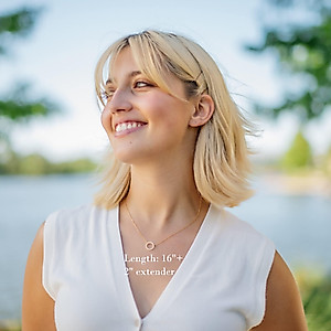 Ldurian Gold Karma Necklaces - 14K Dainty Gold Plated Layering Chokers Necklaces Set Multilayer Delicate Necklace Trendy Adjustable Long Layered Necklaces for Women