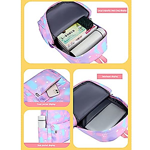 GLOOMALL School Backpack 3 IN 1 Lightweight Teen Girls Bookbags Insulated Lunch Bag Pencil Case (Black)