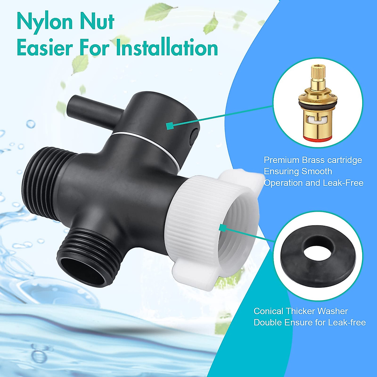 BARROCK Handheld Bidet Sprayer for Toilet, Stainless Steel Metal Made Baby Cloth Diaper Spraying Kit, Bathroom Toilet Bidet Attachment Set for Bathing Pets and Feminine Hygiene, Matte Black