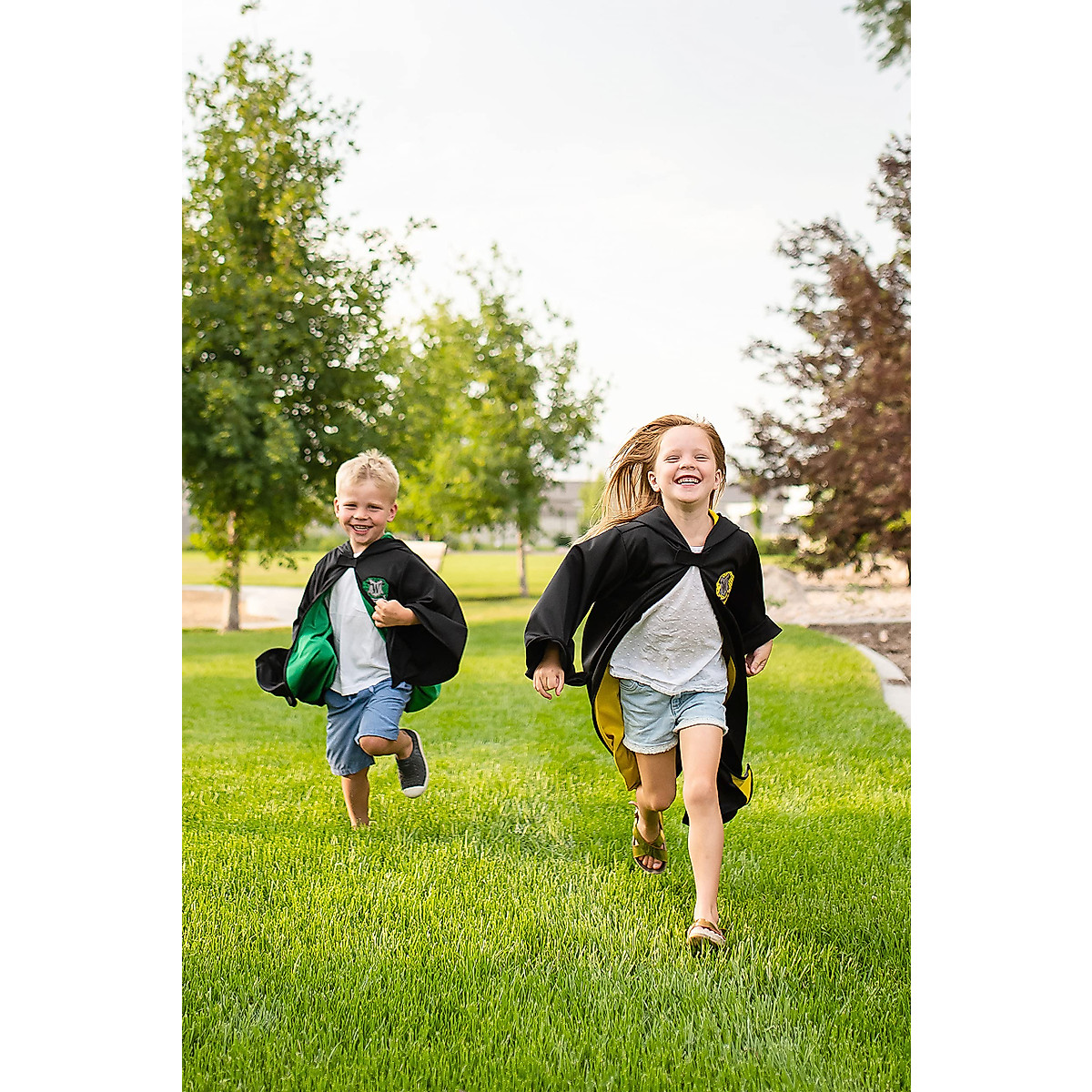 Little Adventures Green Hooded Wizard Robe Dress Up Costume (L/XL (Age 5-9)) - Machine Washable Child Pretend Play and Party Dress-Up Costume with No Glitter