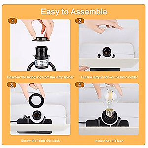 3-Way Dimmable Touch Control Table Lamp with 2 USB Ports and AC Power Outlet Modern Bedside Nightstand Lamp with Fabric Shade and Metal Base for Guestroom Bedroom Living Room & Hotel LED Bulb Included