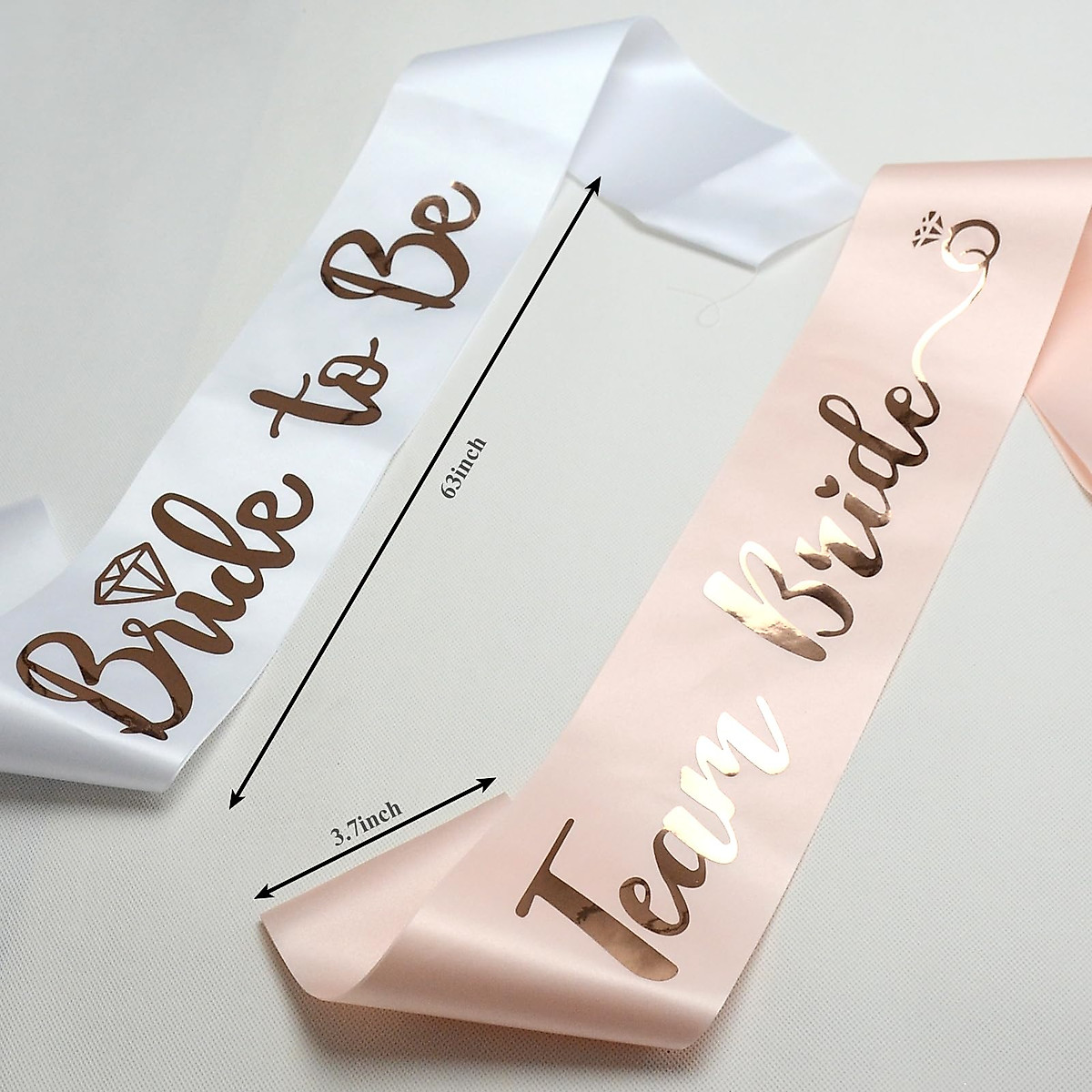 Luwigs Team Bride 7pcs Satin Sash Set - 6 Team Bride Sashes + 1 Bride to Be Sash Bridesmaids Sashes for Wedding Bridal Shower Party Decorations (Pink)