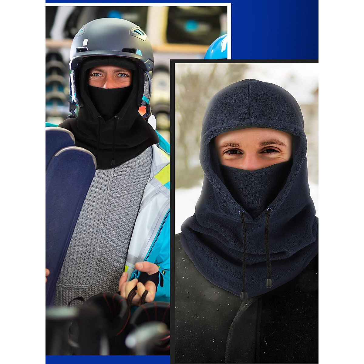 3 Pieces Camo Balaclava Face Mask Hunting Face Mask Balaclava Hats for Outdoor Sports (Drawstring Style, Large)