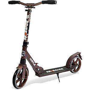 Hurtle Renegade Kick Scooters for Kids Teenagers Adults- 2 Wheel Kids Scooter with Adjustable T-Bar Handlebar - Alloy Anti-Slip Deck - Portable Folding Scooters for Kids with Carrying Strap