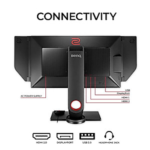 BenQ Zowie 24.5 inch 240Hz Esports Gaming Monitor, DyAc, 1080p, 1ms Response Time, Black Equalizer, Color Vibrance, S-Switch, Shield, Height Adjustable (XL2546) (Renewed)