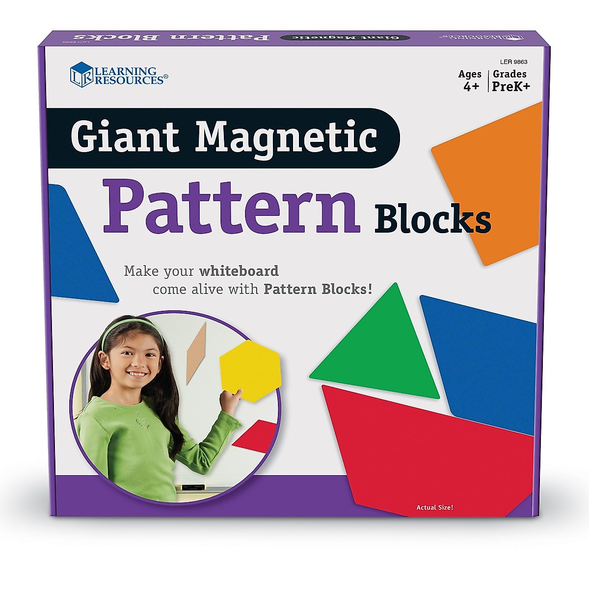 Learning Resources Giant Magnetic Pattern Blocks,6 W in