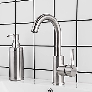 Bar Sink Faucet Brushed Nickel GAPPO Bathroom Faucet Stainless Steel Farmhouse Lavatory Sink Faucet Mixer Small Kitchen Faucet