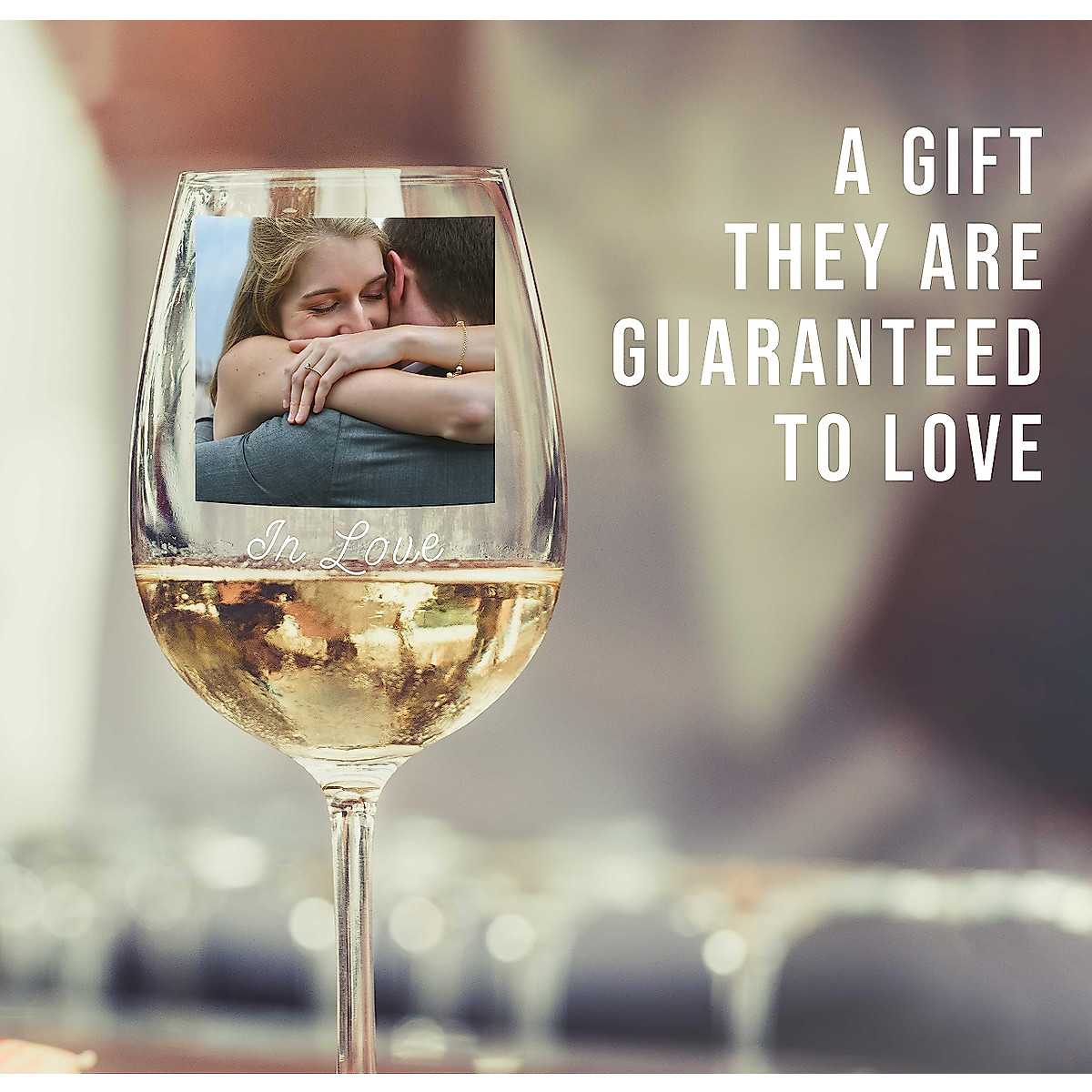 Personalized 16oz Printed Photo Picture Stemmed Wine Glass - Bride to Be Fiance Gifts - Engagement Engaged Bachelorette Gifts for Women Her – I Said Yes - Wedding Bridal Shower Future Mrs