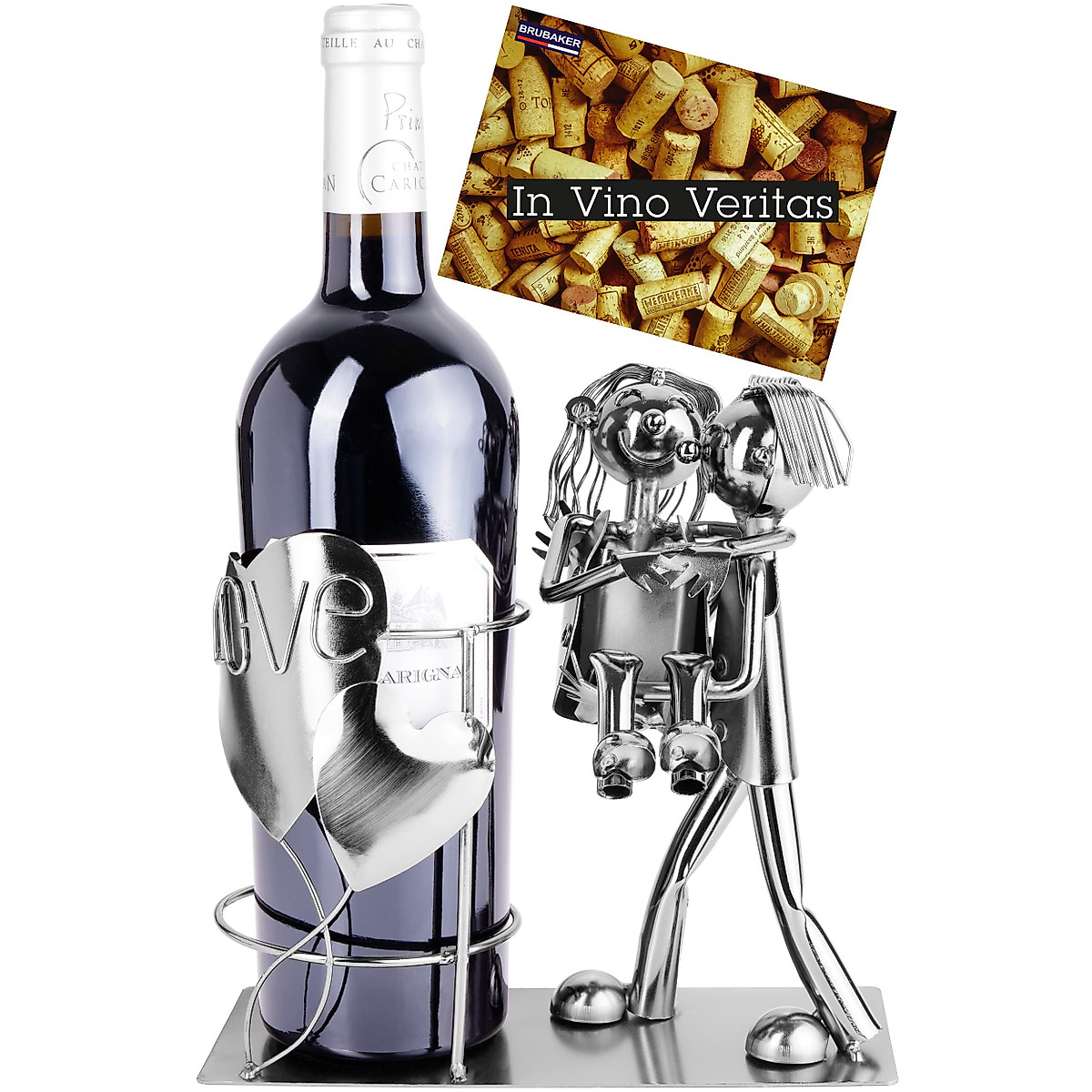 BRUBAKER Wine Bottle Holder Statue Love Couple, Carrying Wife Over The Threshold Sculptures and Figurines Decor Wine Racks and Stands Gifts Decoration