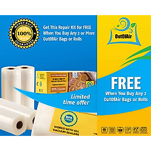 Repair Kit for FoodSaver: Upper/Lower Gasket, Heat Strip Replacement - 4 Foam Gaskets, 2 Strips Fits V2200, V2400, V2800, V3000, V3200 Series Vacuum Sealers Replaces Food Saver T910-00075 by OutOfAir