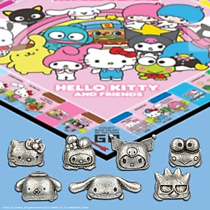 Monopoly: Hello Kitty and Friends, Buy, Sell, Trade Buildings from The Animated Series, Featuring My Melody, Badtz-Maru, Keroppi, Classic Monopoly Game, Officially-Licensed Hello Kitty Merchandise