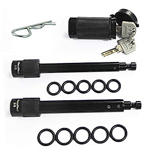 MAXXHAUL 50151 Trailer Hitch Lock Pin Set 5/8 and 1/2 Inch with Locking System Anti-Rattle for 1-1/4" and 2" Class I,II,III,IV,V Hitches - Black Finish