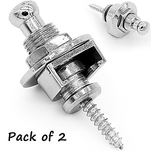 Guitar Strap Locks, Anwenk Premium Guitar Straplocks Quick Release Security Strap Locks Strap Retainer System,Silver (Pack of 2/ 1Pair)